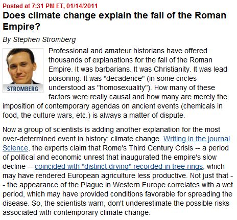 SUV’s Caused The Fall Of The Roman Empire | Real Climate Science