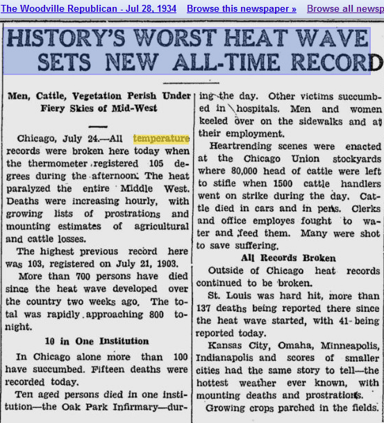 1934 : HISTORY’S WORST HEAT WAVE SETS NEW ALL-TIME RECORD | Real ...