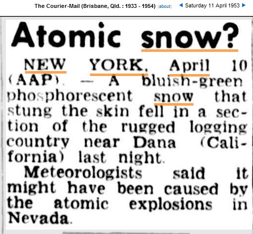 Apriil 1953 : Nuclear Snow In California | Real Climate Science