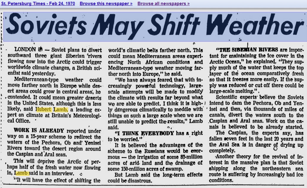 Soviets Controlled The Weather Before Obama | Real Climate Science
