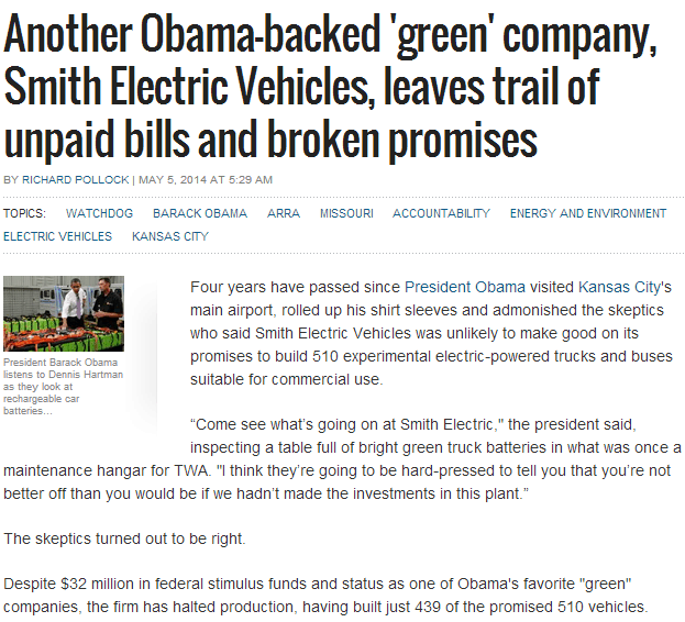 Another Obama Green Energy Success | Real Climate Science
